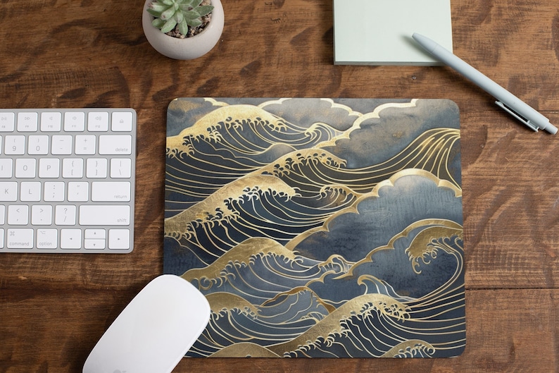 Mouse Pad Wave Pattern Office Gift Mouse Pad Art Japanese Waves ...
