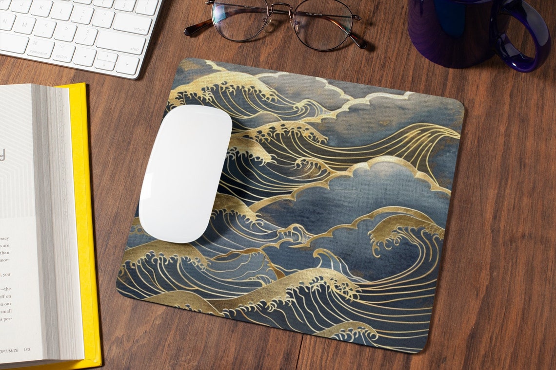 Mouse Pad Wave Pattern Office Gift Mouse Pad Art Japanese Waves ...