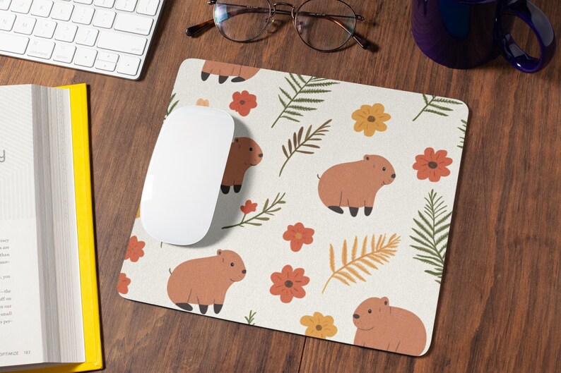 Capybara Mouse Pad - Cute Capybara Gift Mouse Pad - Capybara Gift ...