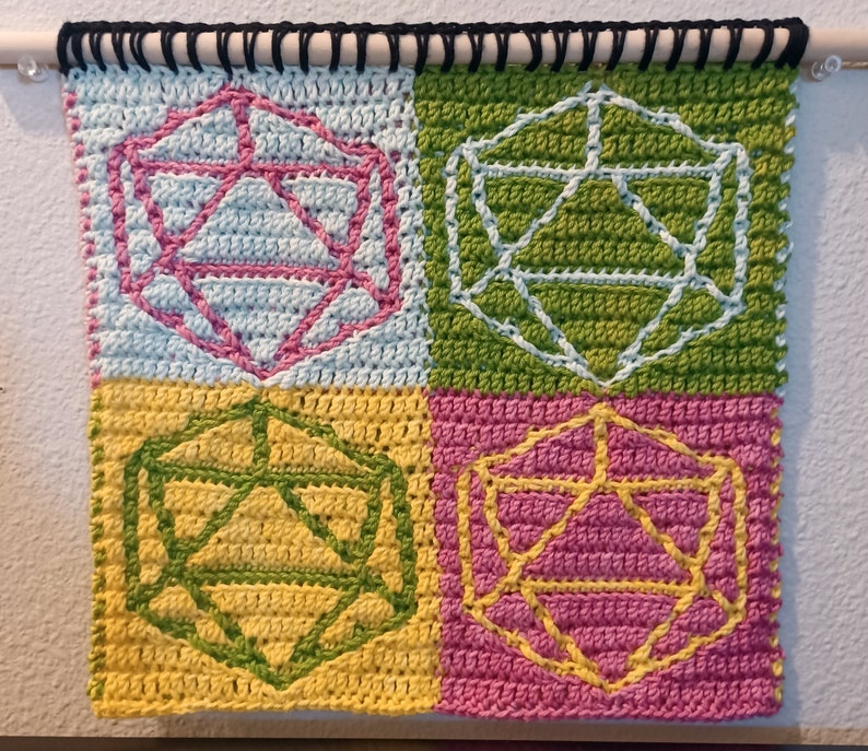 D&D D20 Mosaic Crochet Pattern - Etsy