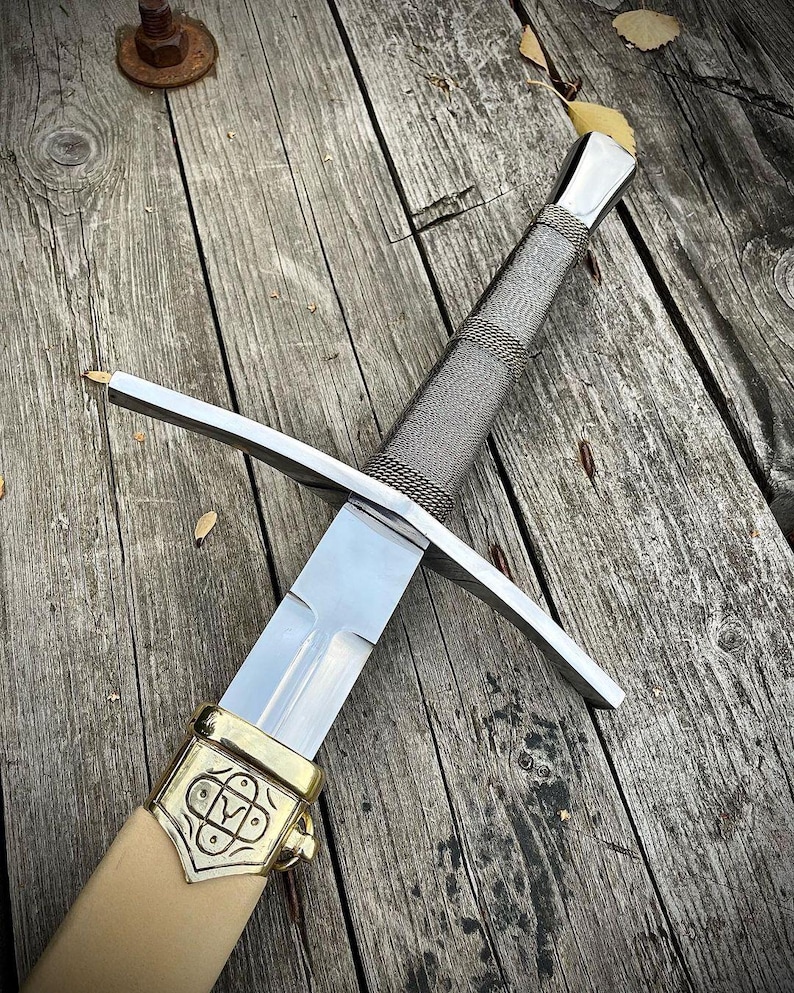 Handmade Carbon Steel Medieval Long Sword With Custom Made Scabbard ...