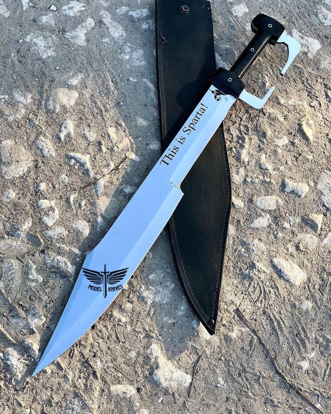 32" Long Spartan Sword J2 Steel Blade & Black Micarta Handle With ...