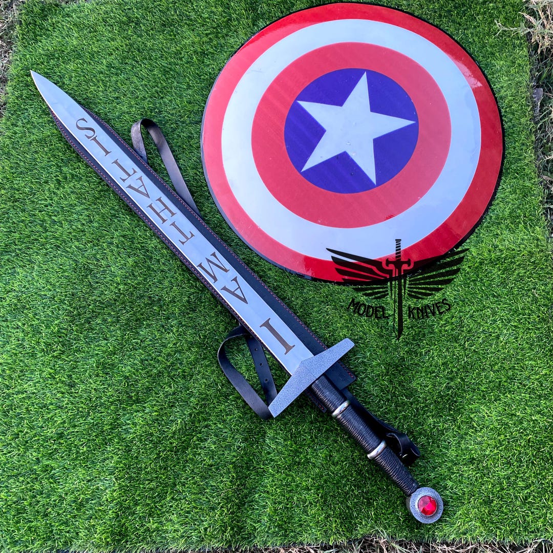 Custom Handmade Viking Captain America Shield and Handmade Long Sword ...