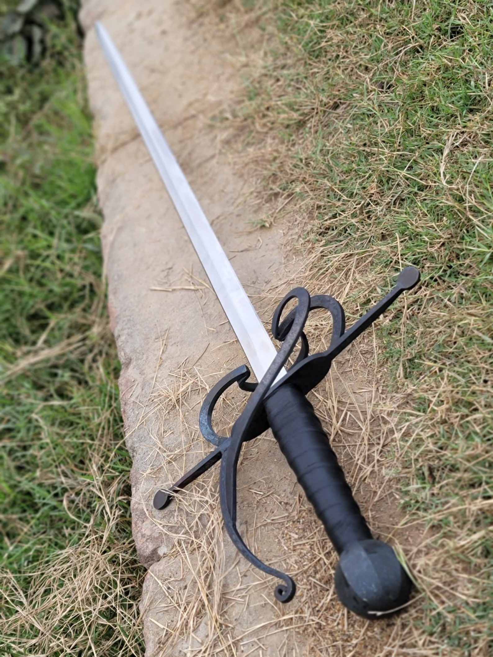 Custom Handmade Carbon Steel Medieval Standard Rapier Sword With ...