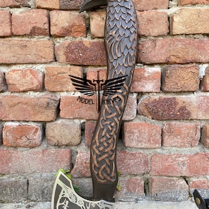 Viking Raven Axe, Raven Hand Engraved Axe, Personalized Hatchet ...