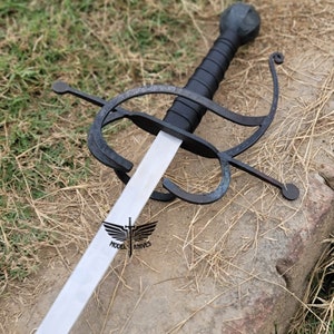 Custom Handmade Carbon Steel Medieval Standard Rapier Sword With ...
