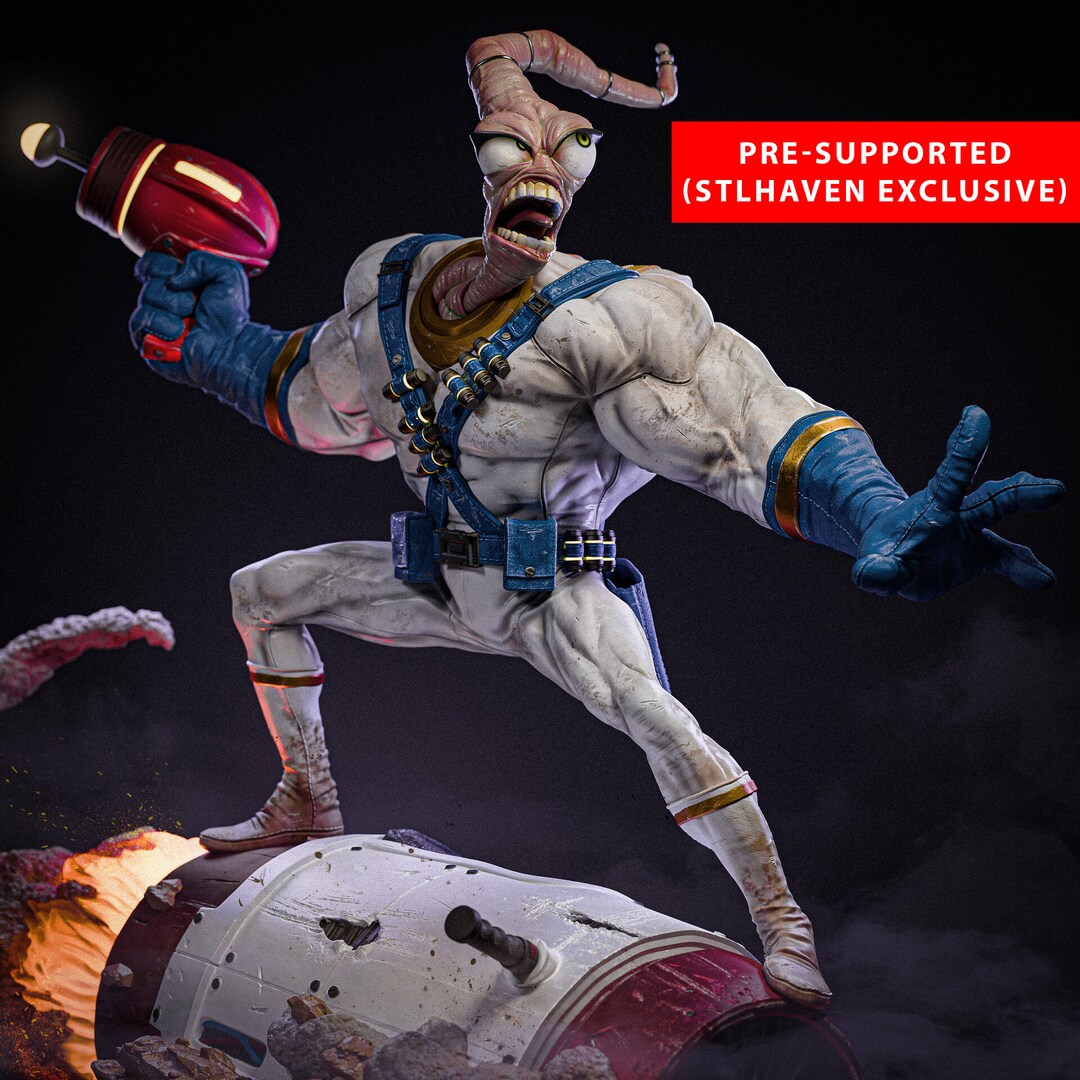 Earthworm Jim Statue STL File, 3D Digital Printing Stl File for 3D ...
