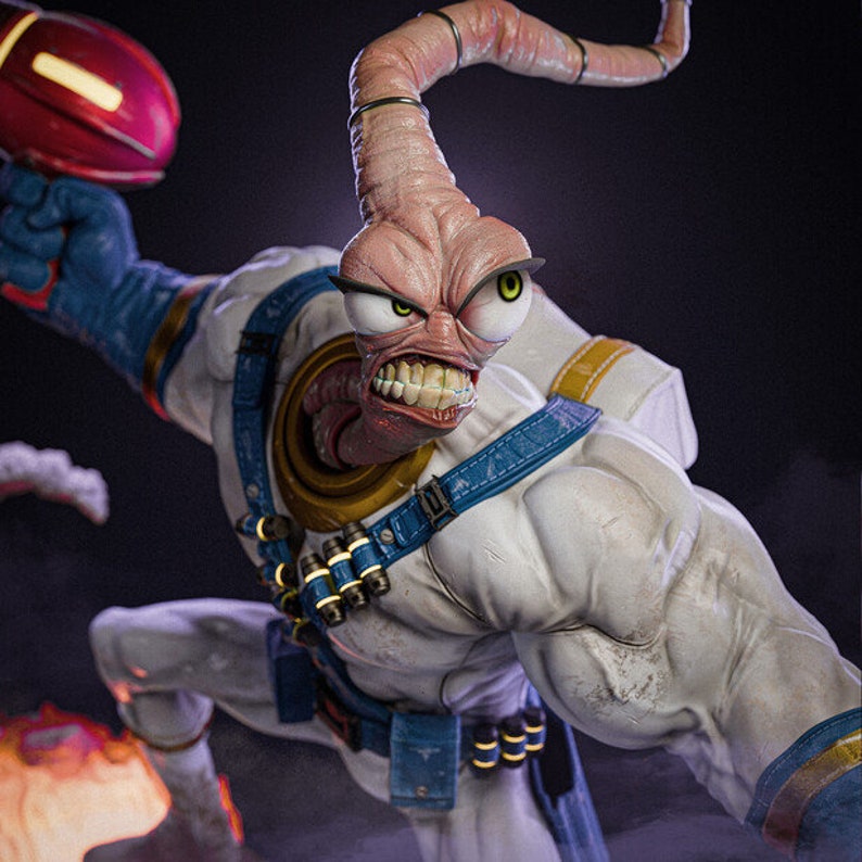 Archivo STL de la estatua de Earthworm Jim, archivo stl de impresión ...