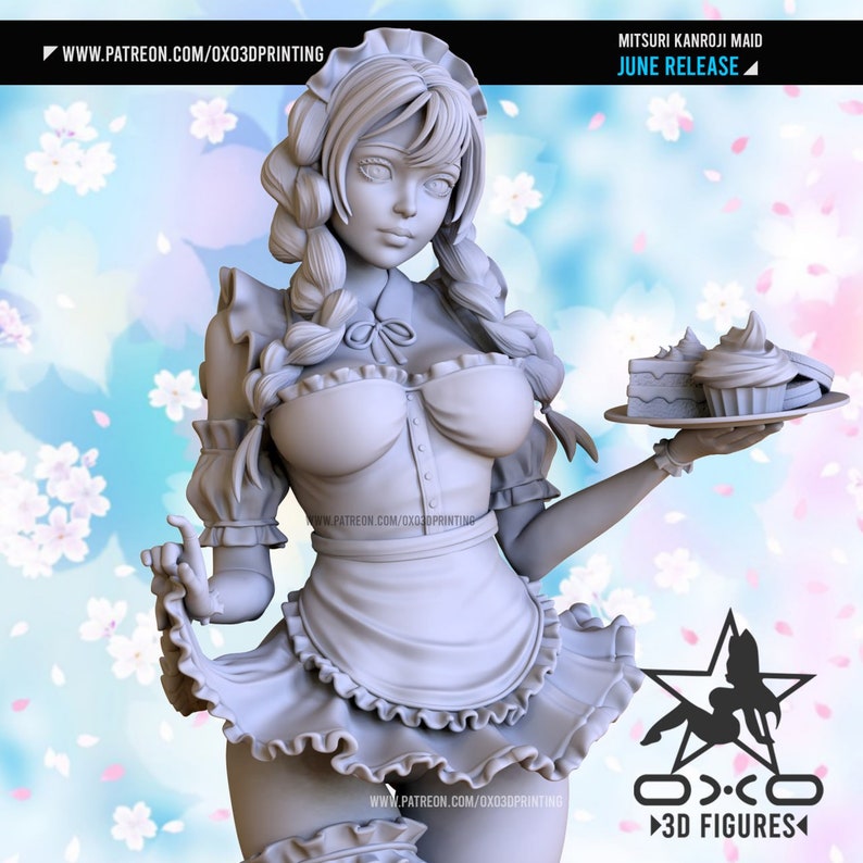 Mitsuri Maid NSFW SFW Statue STL File, 3D Digital Printing Stl File for 3D Printers, Movie ...