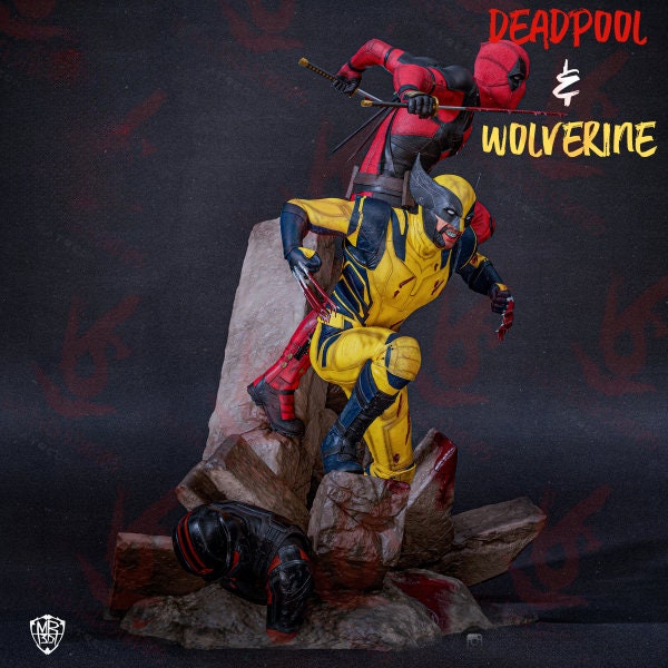 Deadpool & Wolverine Statue STL File, 3D Digital Printing Stl File for ...