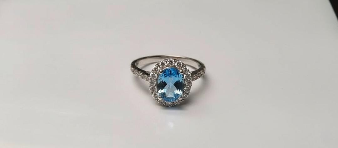 Engagement Ring December Birthstone Natural Blue Topaz 925 Sterling ...