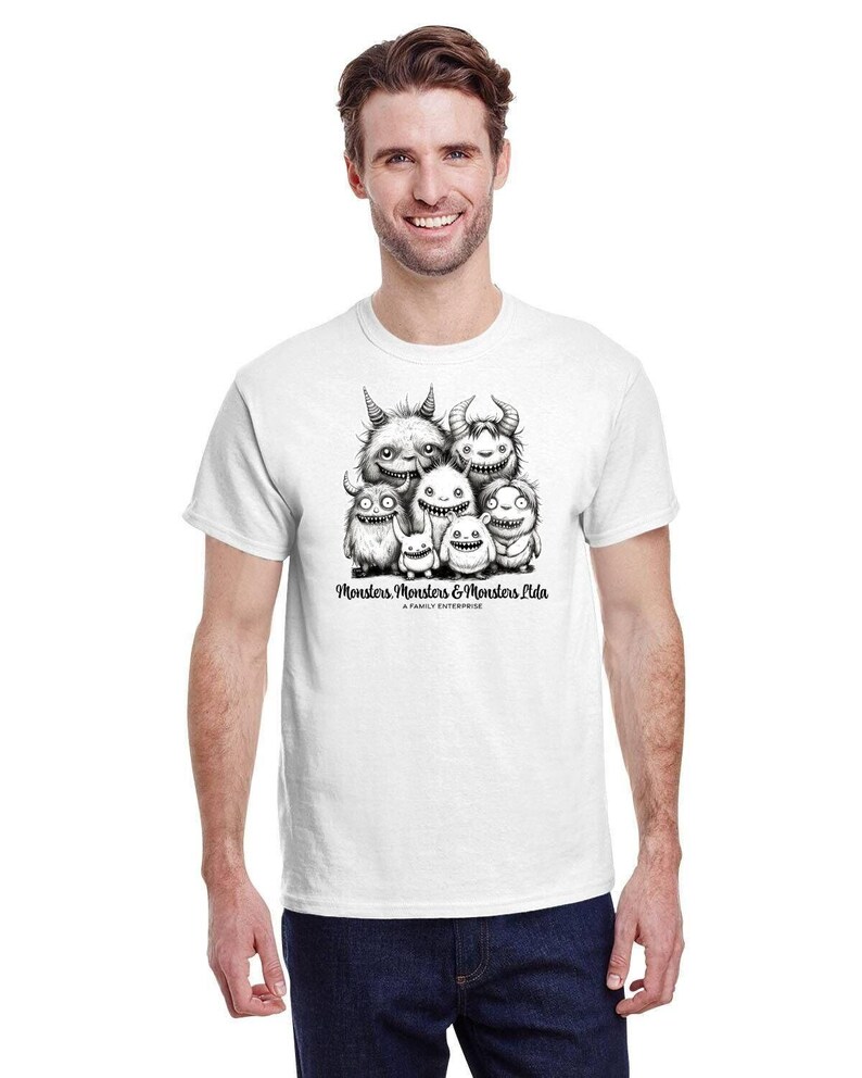 Fun T-shirt Monsters Family Cartoon Monster Business Joke Urban Casual ...