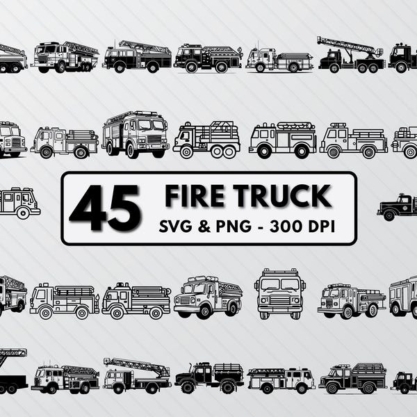 Fire Truck Svg - Etsy