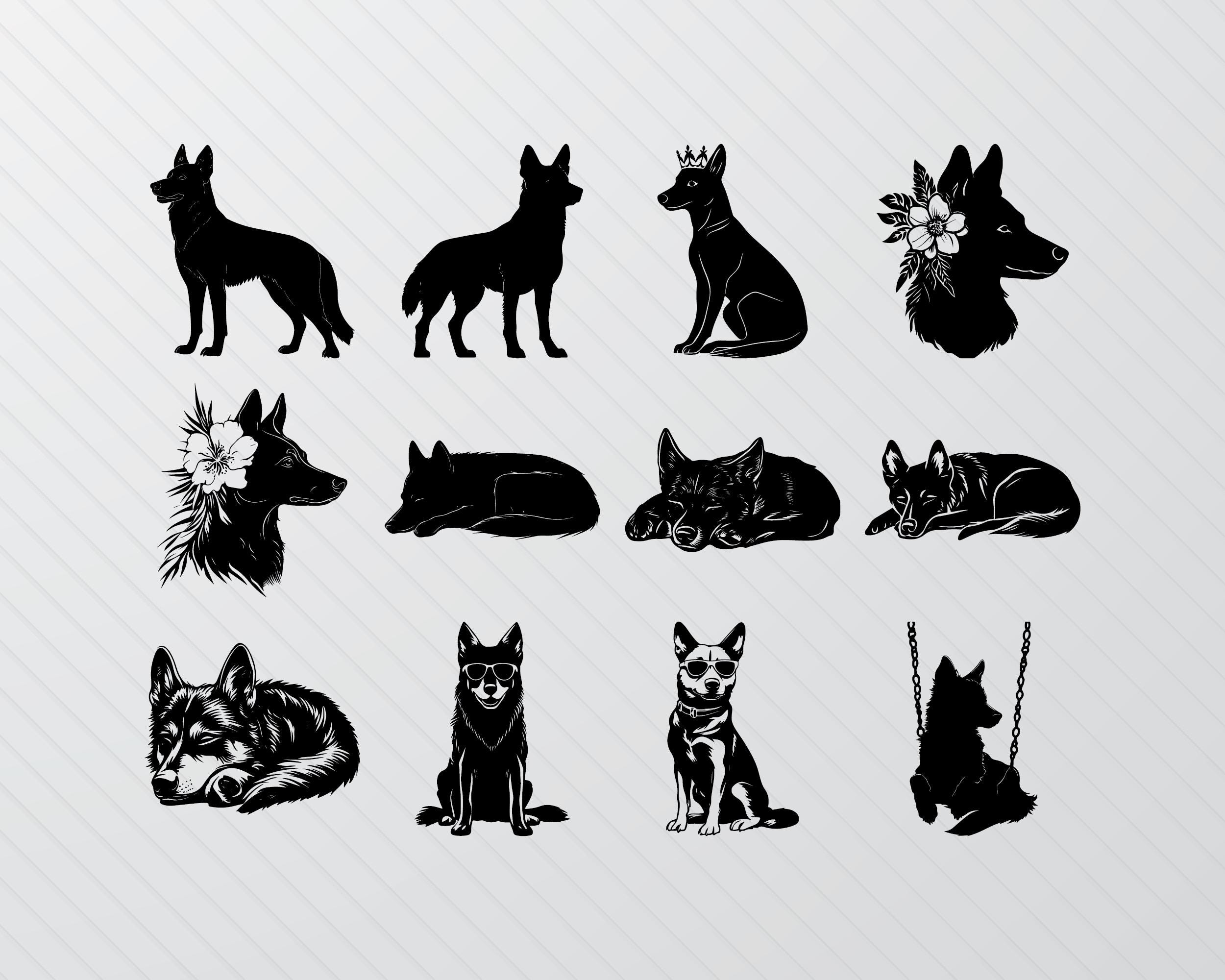 Dingo Dogs Silhouette, Dingo Dog Svg Bundle, Dog Clipart, Dingo Dog Png ...