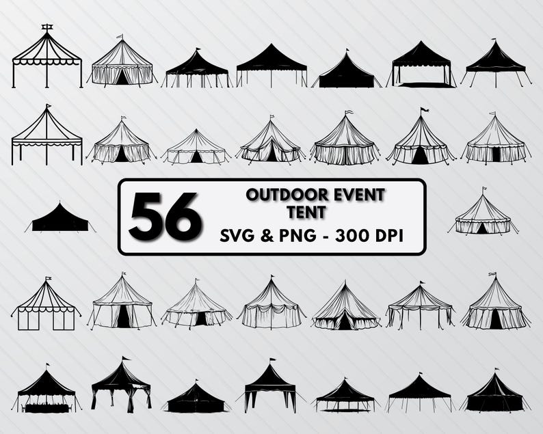 Tent Silhouette Svg, Camping Tent Svg Bundle, Camp Tent Clipart Png ...