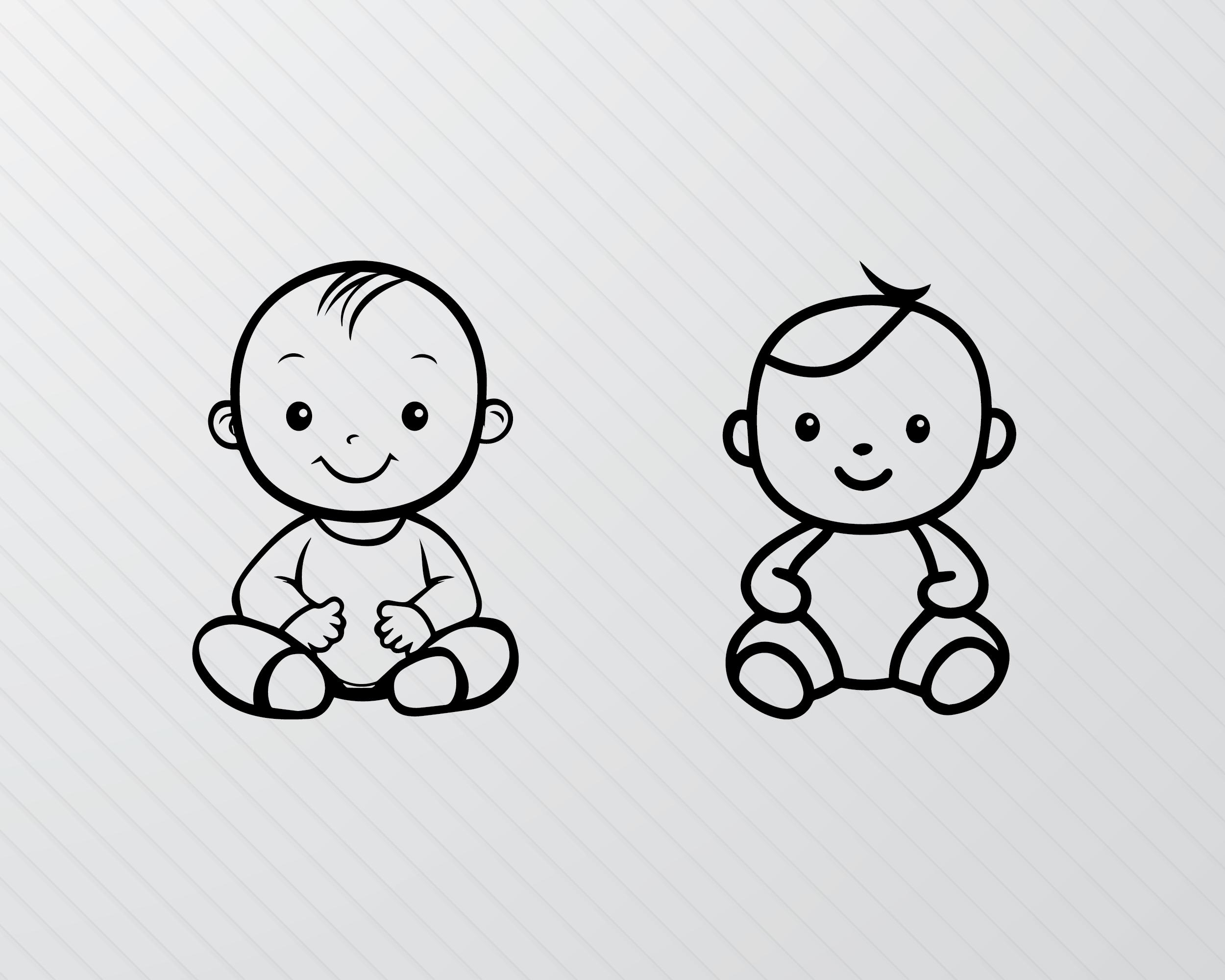 Baby Silhouette, Babies Svg Bundle, Crying Newborn Clipart, Infant Girl ...