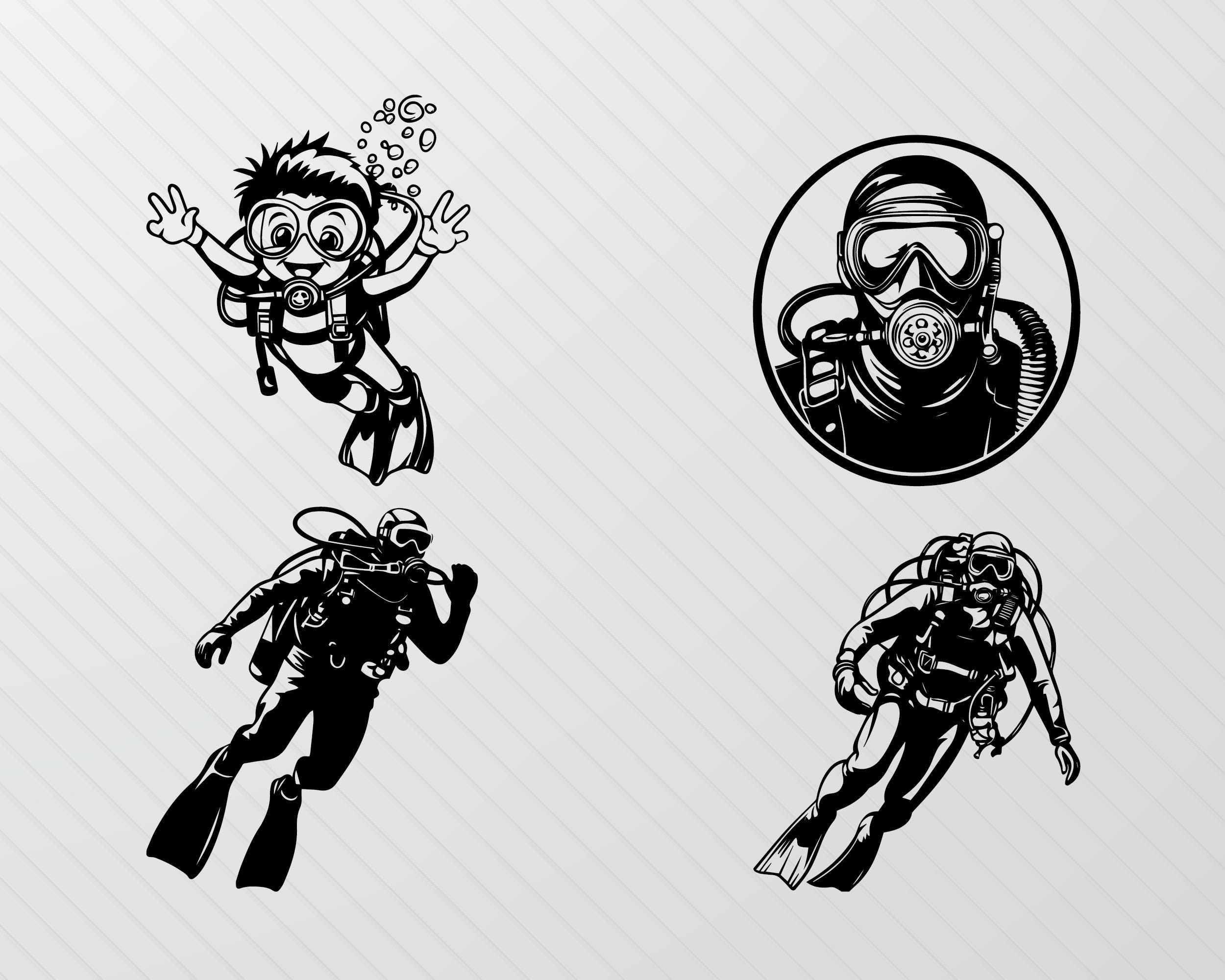 Scuba Diving Svg Bundle, Scuba Diving Silhouette Png, Under Water Scene ...