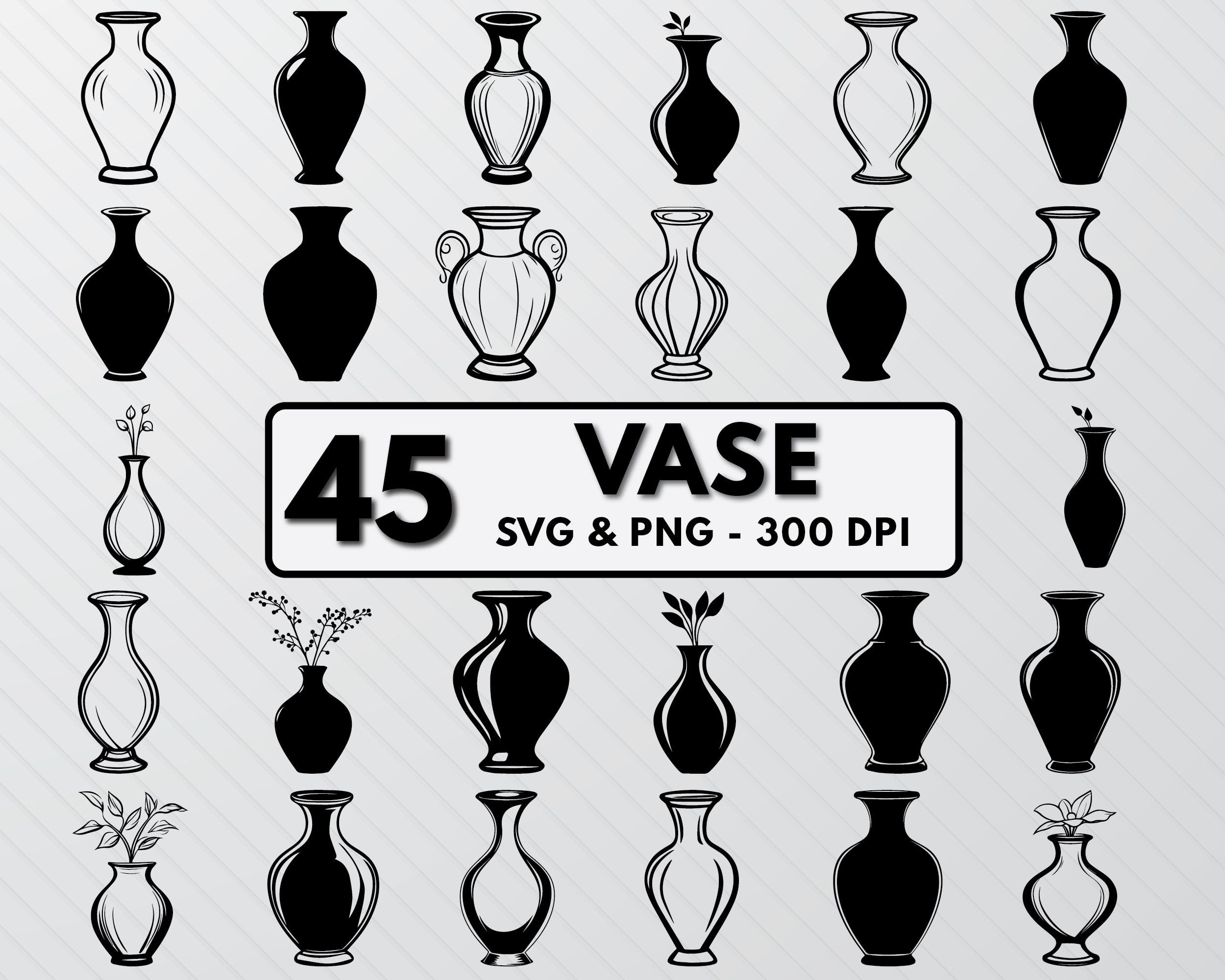 Vase Svg Bundle, Vase Silhouette Png, Flower Vase Clipart Png, Vase Pot ...