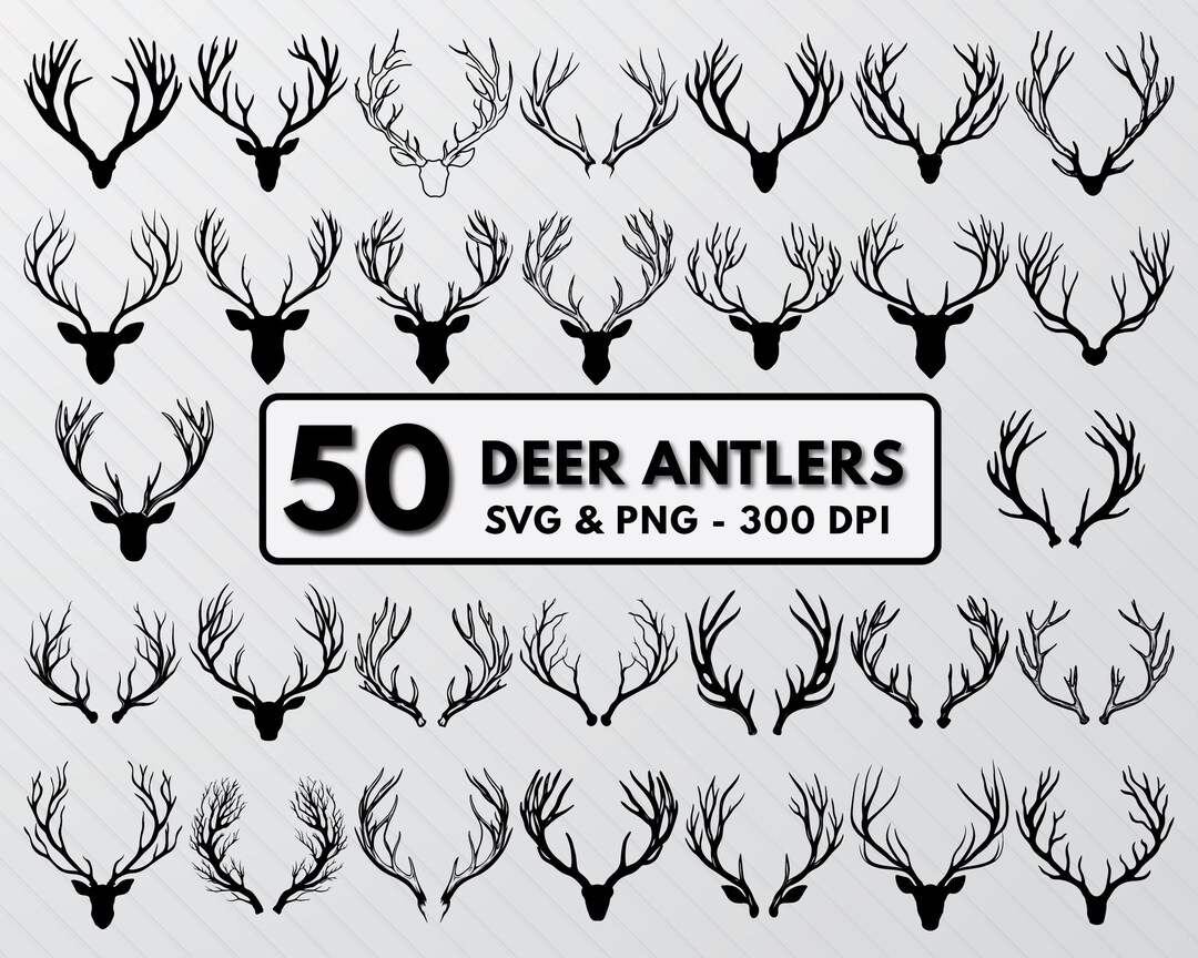 Deer Antlers Silhouette Svg, Deer Antlers Svg Bundle Cut File Cricut ...