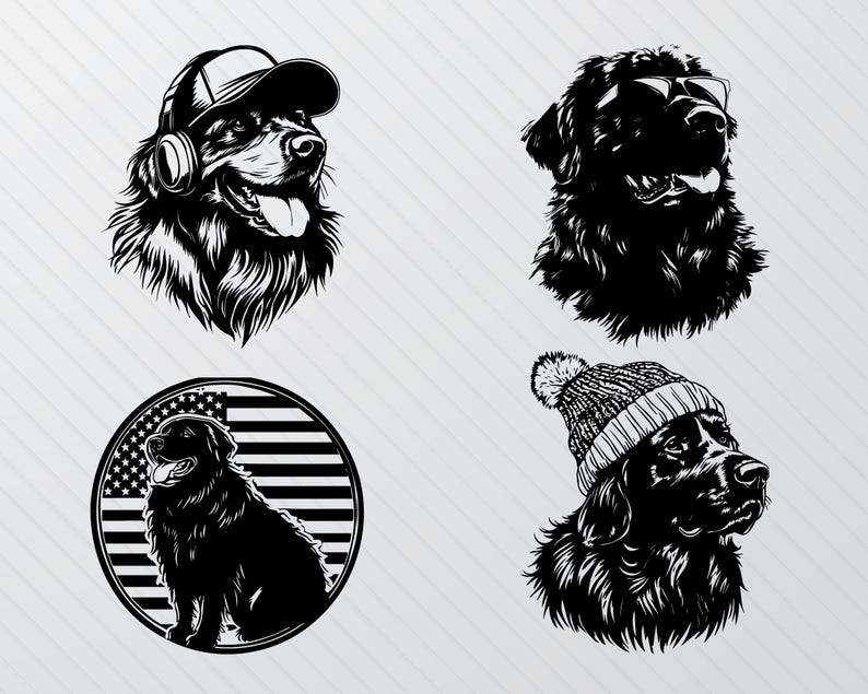 Leonberger Dog SVG Bundle: Silhouette Vector Clipart (PNG) - Etsy
