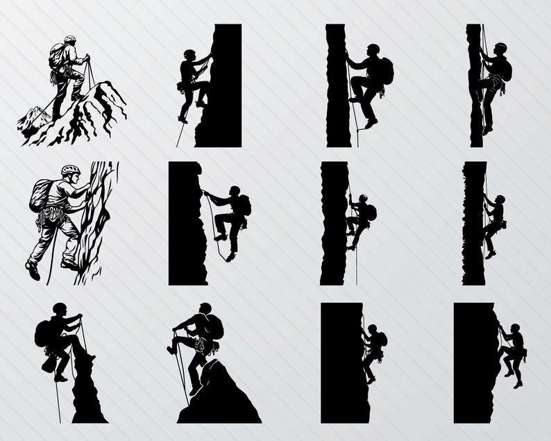 Climbing Silhouette Svg, Climbing Svg Bundle Cut File Cricut, Climbing ...