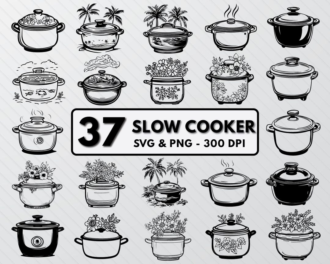 Slow Cooker PNG, Slow Cooker Silhouette SVG, Slow Cooker Vector, Cooker ...