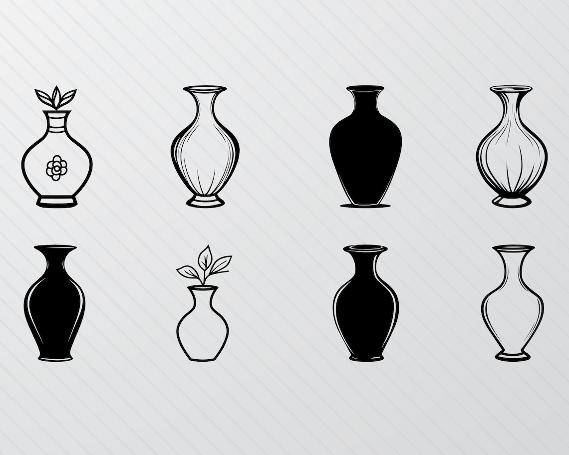 Vase Svg Bundle, Vase Silhouette Png, Flower Vase Clipart Png, Vase Pot ...