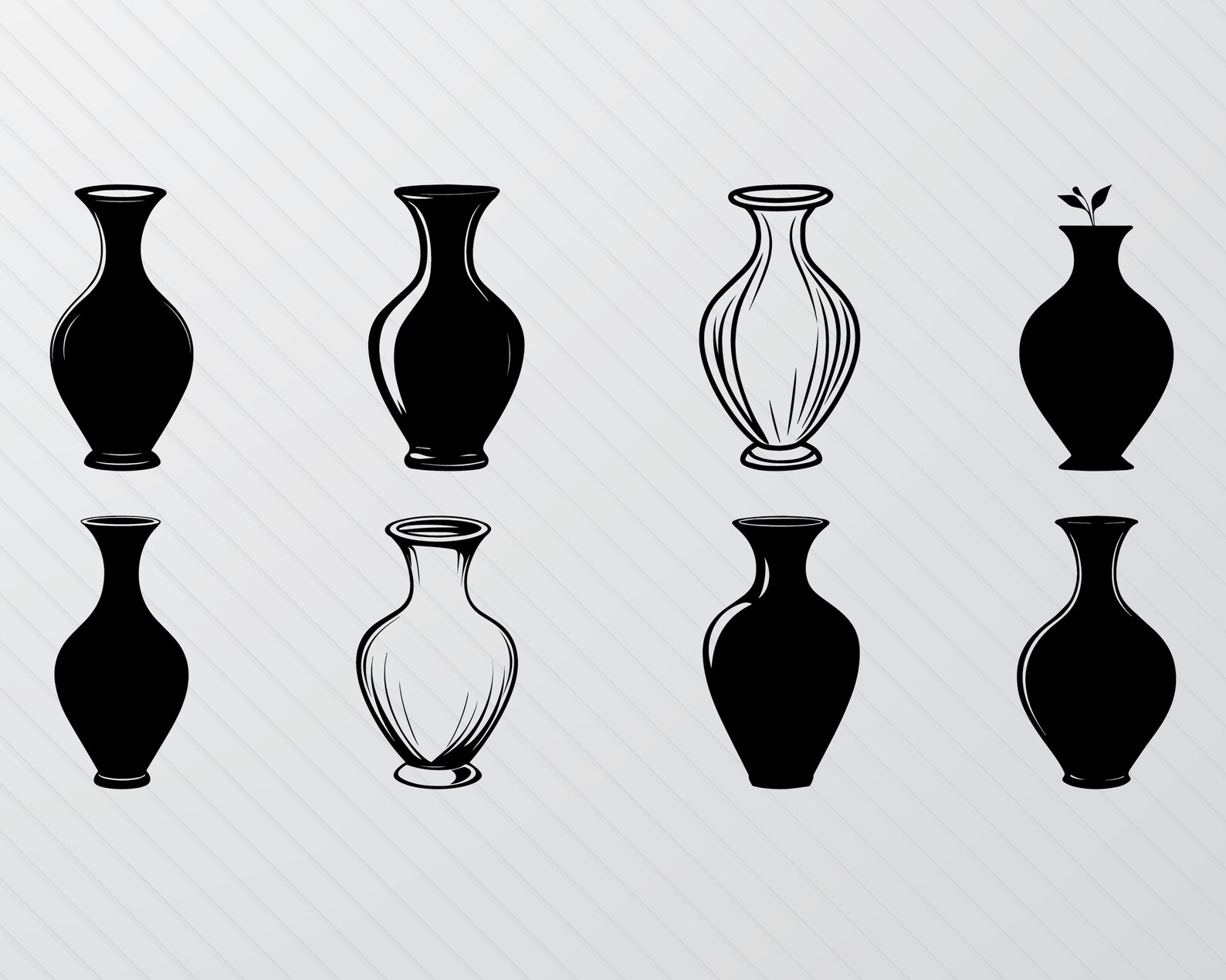 Vase Svg Bundle, Vase Silhouette Png, Flower Vase Clipart Png, Vase Pot ...