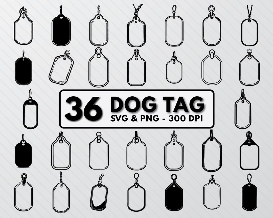 Military Dog Tag Silhouette, Military Dog Tag Svg Bundle Cut File, Army ...