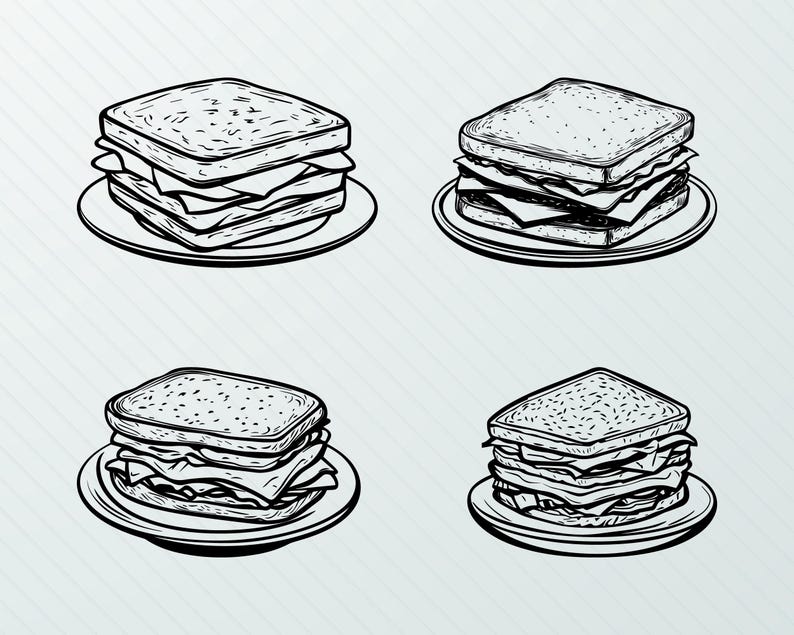 Sandwich Clipart: 38 SVG, PNG Vector Cut Files - Etsy