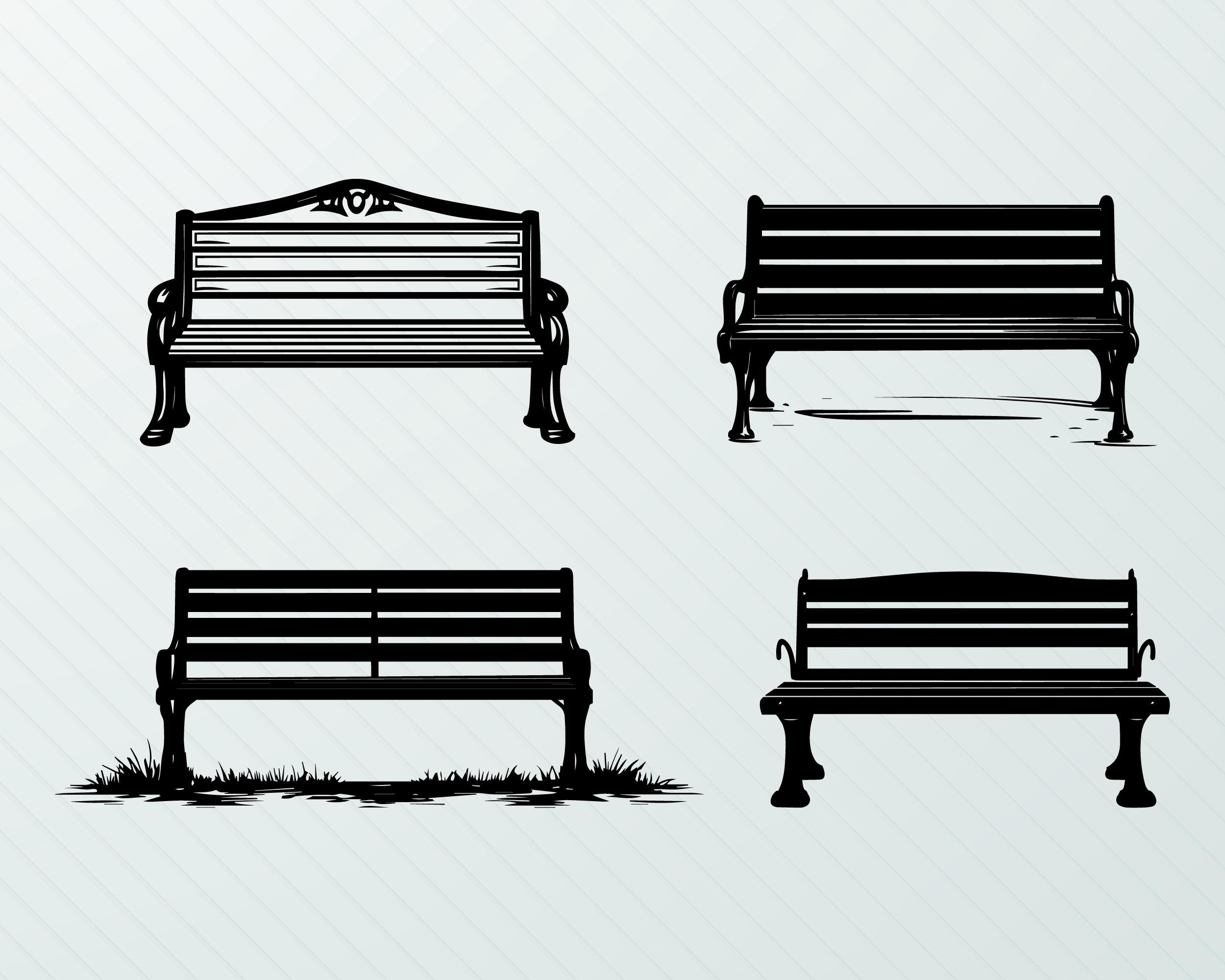 Park Bench Clipart: Furniture SVG, PNG (300 DPI) - Etsy
