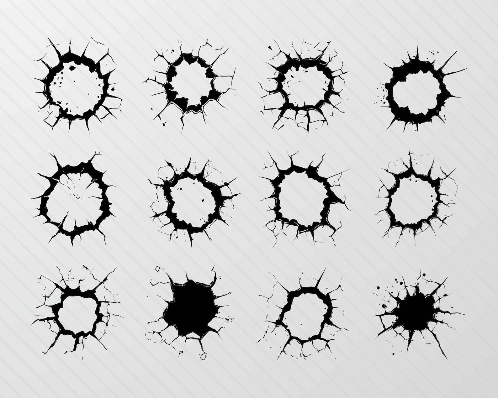 Cracked Wall Svg Bundle, Cracked Wall Silhouette, Crack in A Wall ...