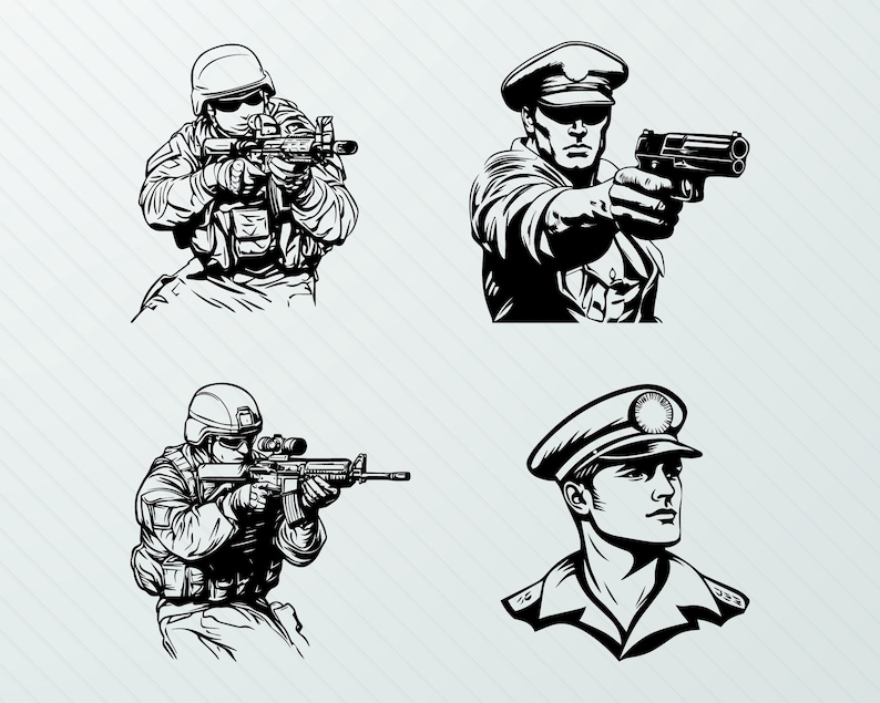 Marine SVG Bundle: Soldier Silhouette, Army Clipart (digital Download ...