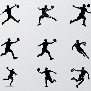 Handball Silhouette, Handball Svg Bundle Set, Handball Clipart Png ...