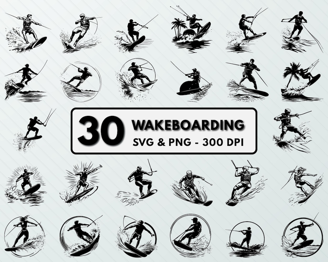 Wakeboard SVG, Wakeboard PNG, Wakeboard Silhouette, Wakeboard Clipart ...
