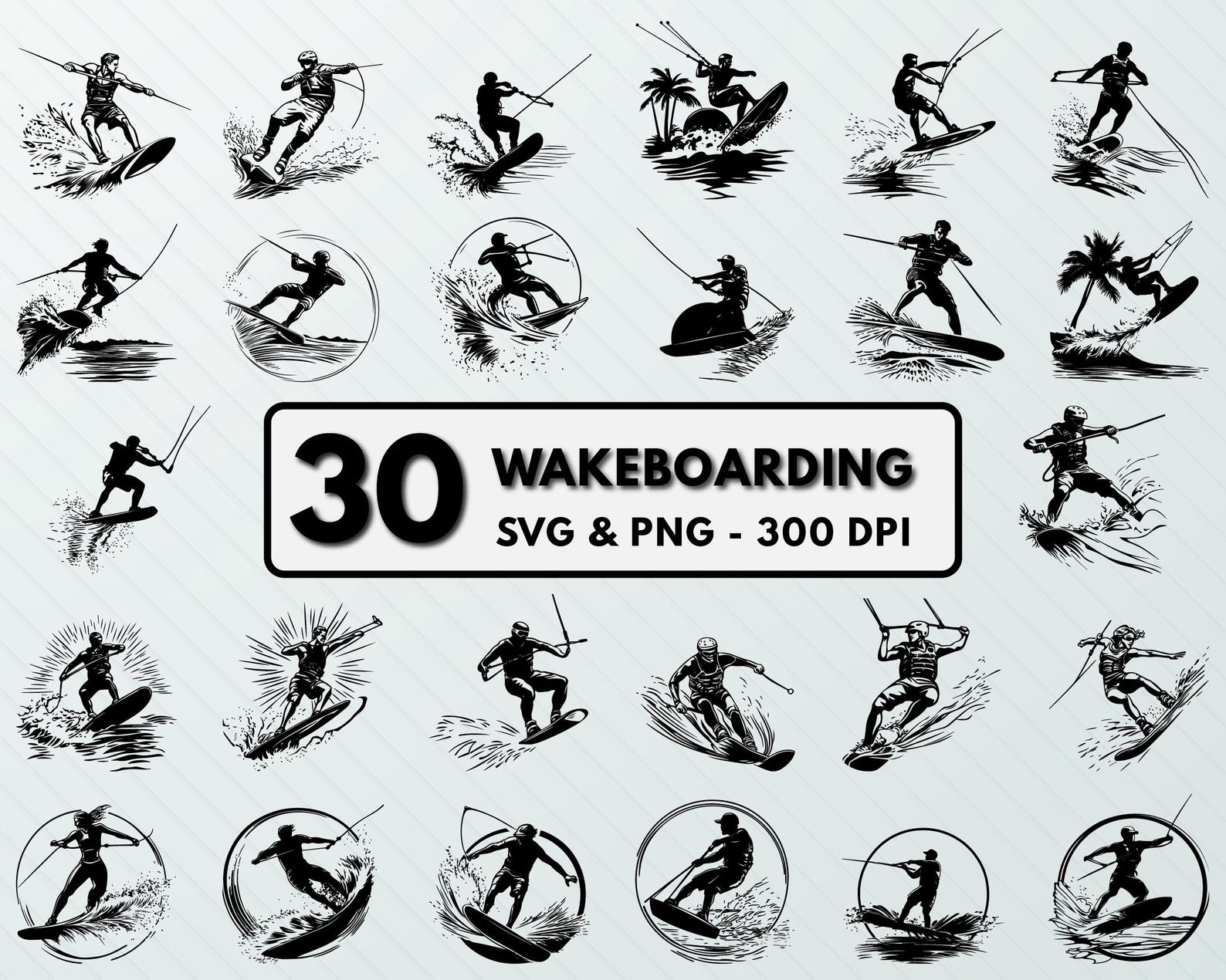 Wakeboard SVG Bundle: Watersport Clipart, Decal Cut Files - Etsy