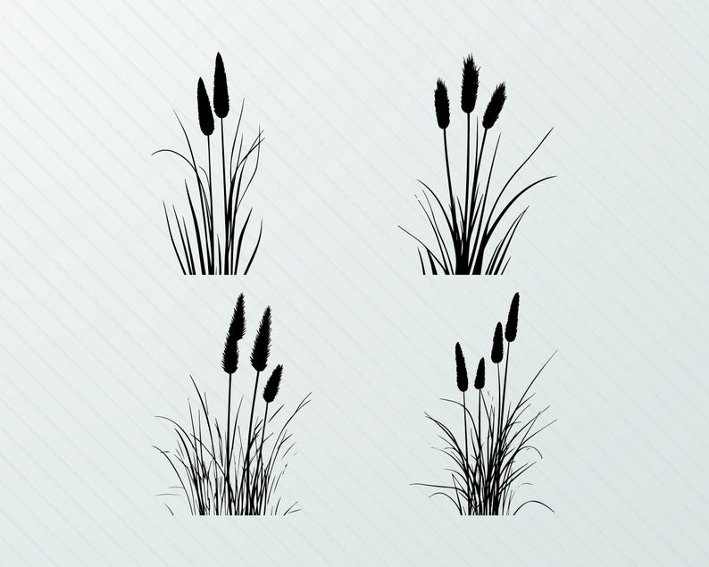 Cattail Clipart: Silhouette Vector Cut File (SVG, PNG) - Etsy
