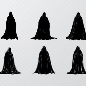 Cloak Silhouette Svg Bundle, Magic Cloak, Cloak Png Clipart, Cloak ...