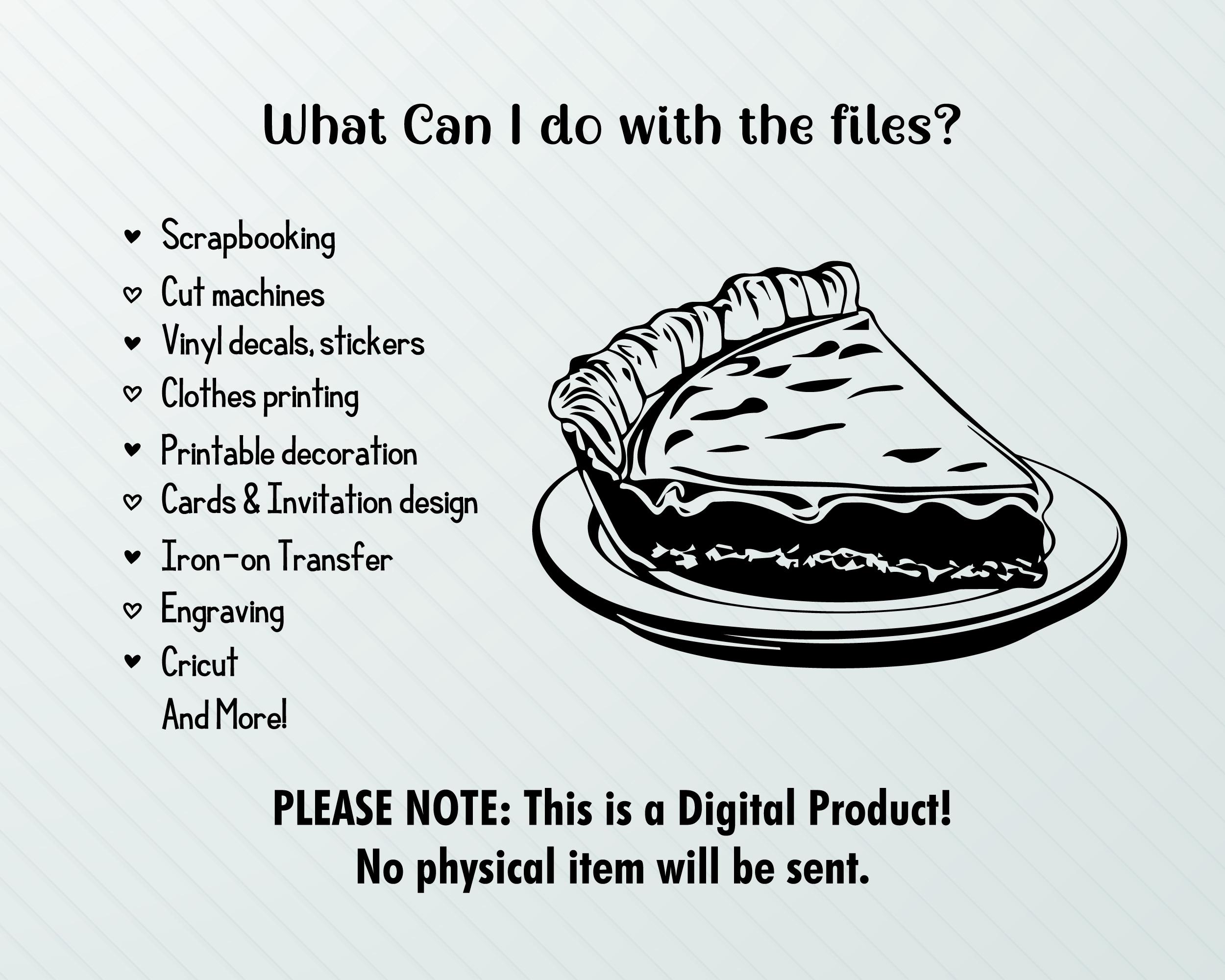 Pie Clipart: SVG PNG Bundle, Pie Decal Cut Files - Etsy