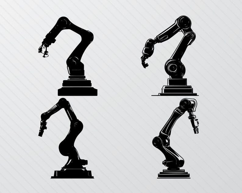 Factory Robot Arm Svg Bundle, Robot Arm Silhouette, Factory Robot Svg ...