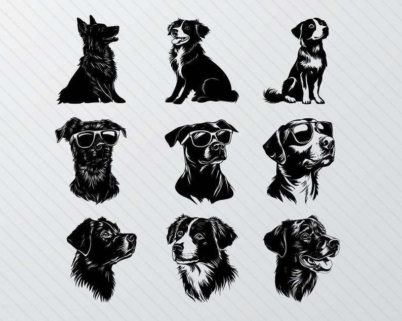 Mutt Dog Svg Bundle, Mutt Dog Silhouette Cut File for Cricut, Mutt Dog ...