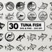 Tuna Fish SVG Bundle: Line Art Clipart, Vector Decal (PNG) - Etsy