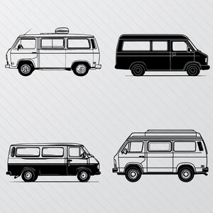 Van Silhouette Vector Art: SVG Bundle, PNG, Cricut Cut File - Etsy
