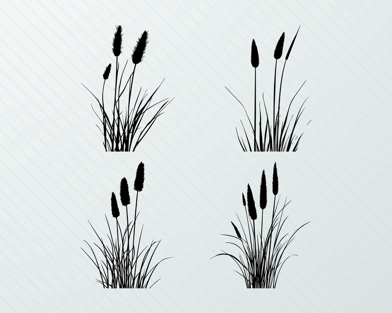 Cattail Clipart: Silhouette Vector Cut File (SVG, PNG) - Etsy