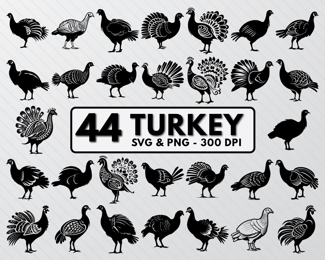 Turkey Birds Silhouette, Turkey Birds Svg Bundle, Turkey Clipart ...