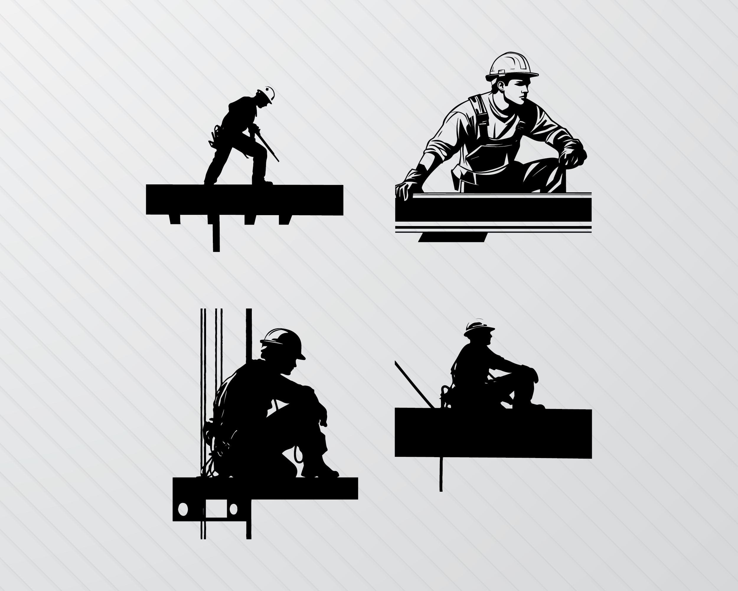 Ironworker Silhouette: Labor Cut Files for Cricut (SVG, PNG) - Etsy