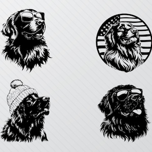 Leonberger Dog SVG Bundle: Silhouette Vector Clipart (PNG) - Etsy