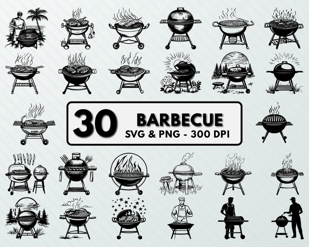 Barbecue Svg Png, Barbecue Clipart, Silhouette, Barbecue Decal, Vector ...