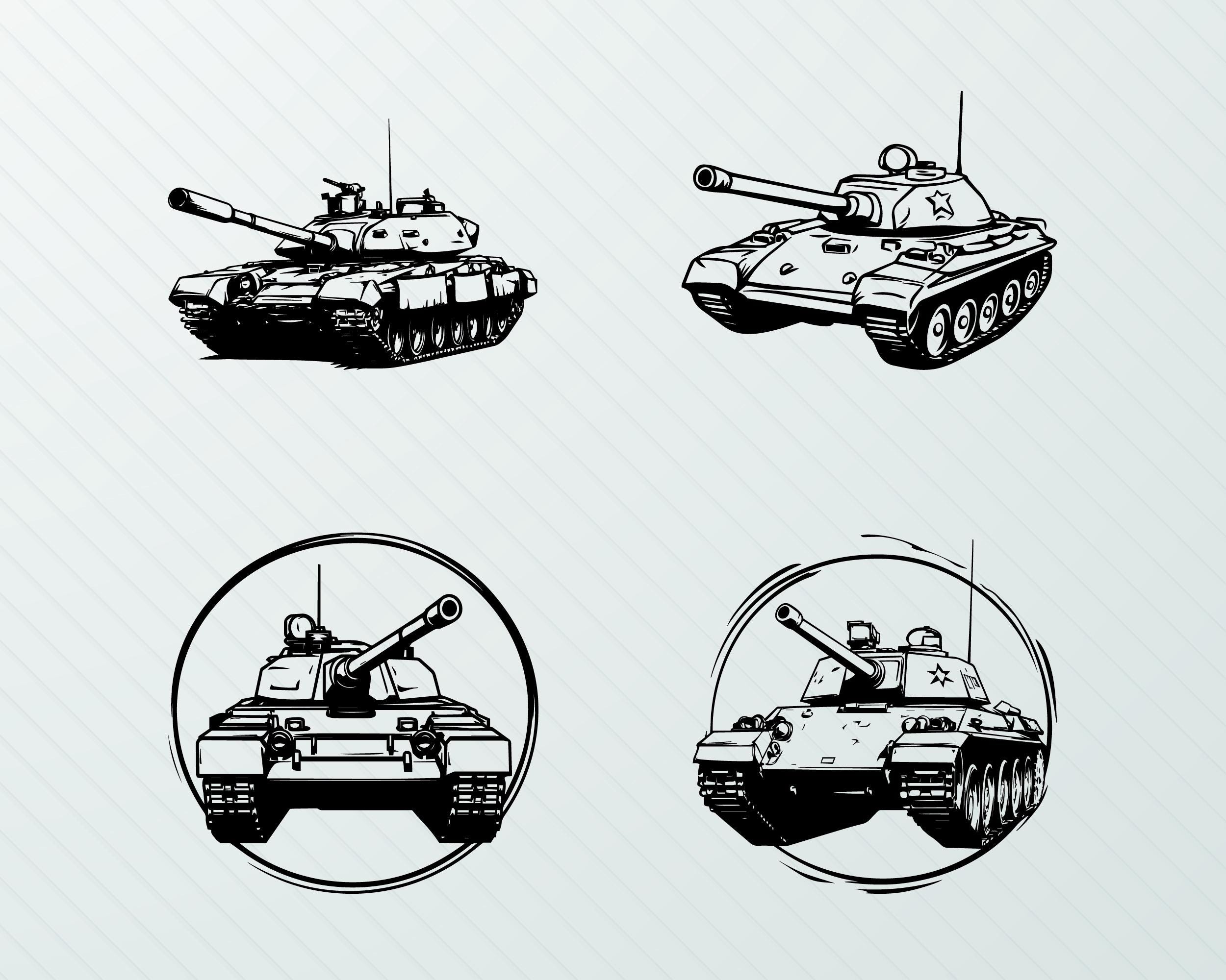 Tank Clipart, Tank Silhouette, Tank Decal, Tank SVG, Tank PNG, Tank ...