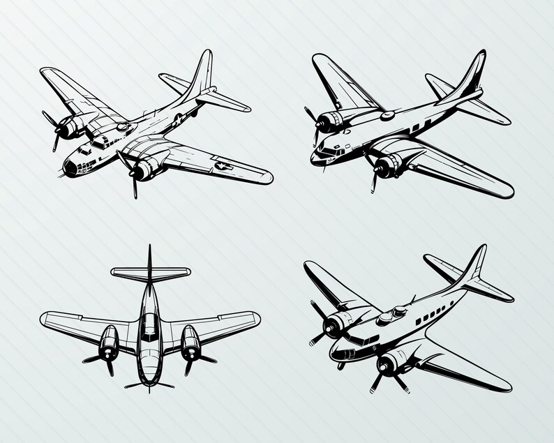 Bomber Airplane Svg Png, Bomber Airplane Clipart, Airplane Silhouette ...
